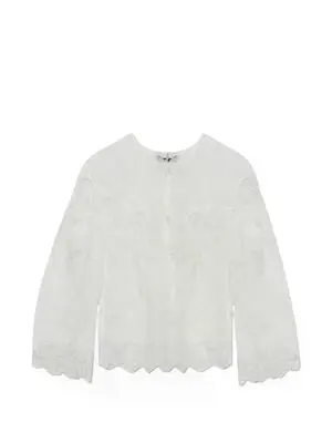 Munthe Valiance Embroidered Lace-trim Blouse - White