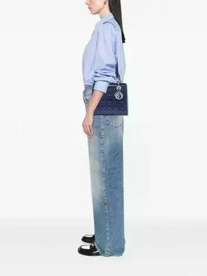 Dior 2015 Medium Patent Cannage Lady Satchel - Blue