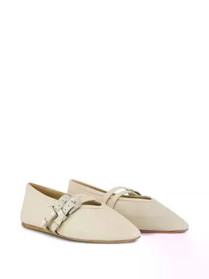 Le Monde Beryl Claudia Buckled Leather Ballet Flats