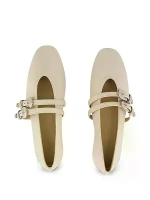 Le Monde Beryl Claudia Buckled Leather Ballet Flats
