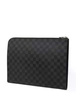 LOUIS VUITTON Damier Graphite Pochette Jour Gm Clutch Bag