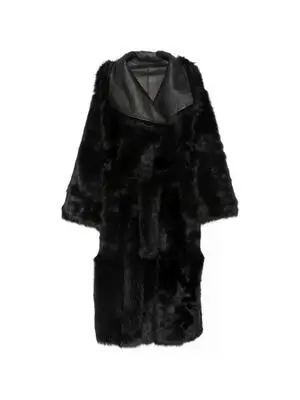 YVES SALOMON Shearling-trimmed Faux Fur Coat