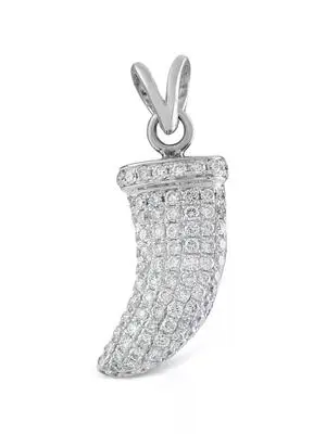 LB EXCLUSIVE 18k White Gold Diamond Horn Pendant - Silver