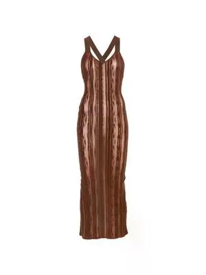 ROMEO GIGLI 1990s V-neck Sleeveless Midi Dress