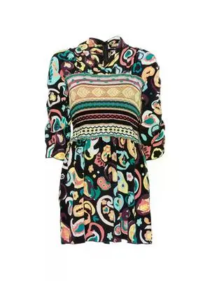 Missoni Abstract Print V-neck Mini Dress - Black