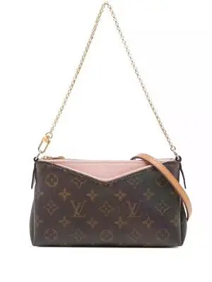 LOUIS VUITTON 2017 Monogram Pallas Clutch Satchel - Brown