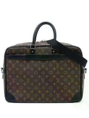 LOUIS VUITTON Monogram Macassar Porte Documents Voyage Gm Business Bag - Brown