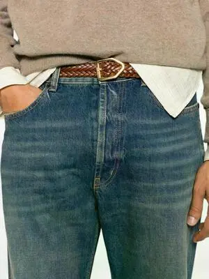 Saint Laurent Belt-loop Faded-effect Jeans