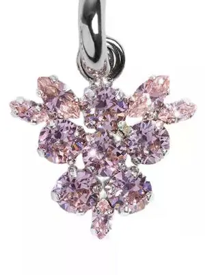 Simone Rocha Crystal Embellished Floral Motif Hoop Earrings