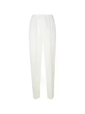Fabiana Filippi Cady Elasticated Waistband Wide-leg Trousers - White
