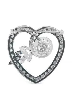 LB EXCLUSIVE Platinum Diamond Heart Brooch