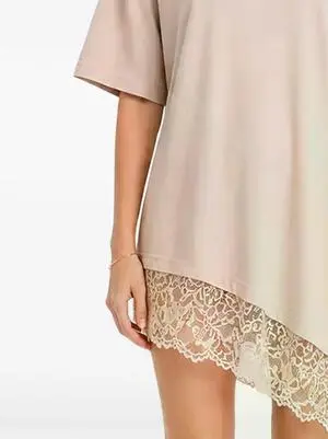 HAMZA Lace-trim Asymmetric Dress