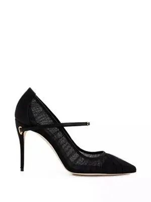 Jennifer Chamandi Lorenzo Mesh-panelled Pumps - Black