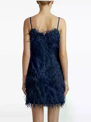 Pinko Feather-trim Sequin Embellished Dress