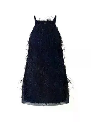 Pinko Feather-trim Sequin Embellished Dress