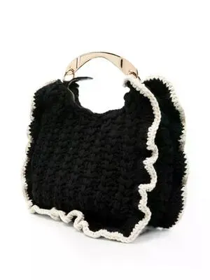TWINSET Crochet Ruffled-trim Tote Bag