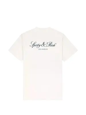 SPORTY & RICH Logo Print Cotton T-shirt