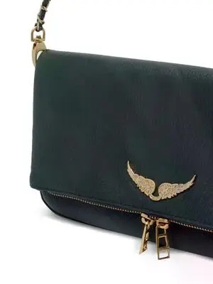 Zadig&Voltaire Rock Clutch With Embellished Wings And Metal Chain Strap