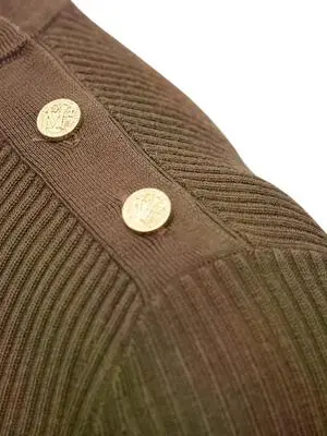 Max Mara Ribbed-knit Button-detail Sweater