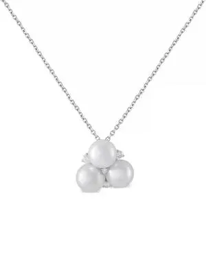 ASSAEL 18k White Gold Pearl And Diamond Necklace