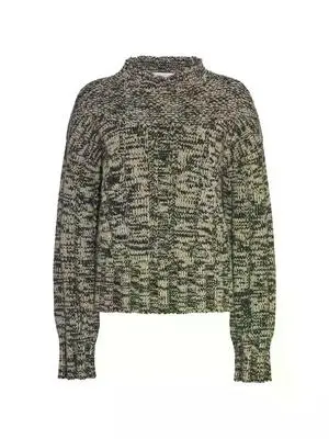 Malo Mélange Cable Knit High Neck Sweater - Neutrals