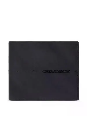 PIQUADRO Logo-plaque Leather Wallet - Black
