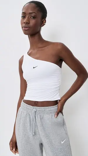 Nike One Shoulder Tank Top - White/black