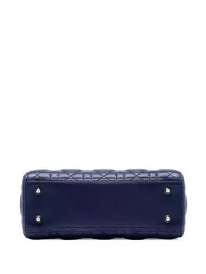 Dior Small Lambskin Cannage Lady Satchel - Blue