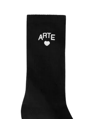 ARTE ANTWERP Logo Embroidered Ribbed Socks