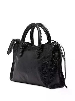 Balenciaga 2013 Small Lambskin Motocross Classic City Satchel - Black