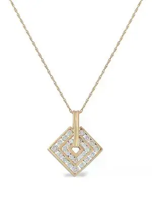 LB EXCLUSIVE 14k Yellow Diamond Geometric Pendant Necklace - Gold