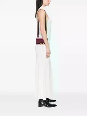 Fendi Mini Leather Flat Baguette Crossbody Bag