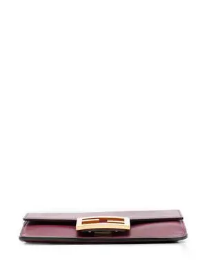 Fendi Mini Leather Flat Baguette Crossbody Bag