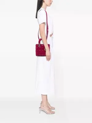 Dior Lambskin Cannage Lady Satchel - Red