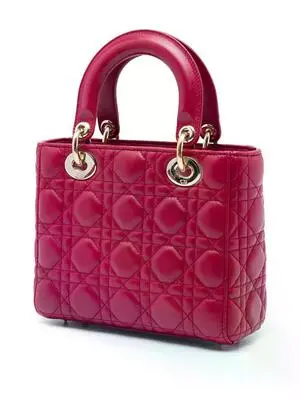 Dior Lambskin Cannage Lady Satchel - Red