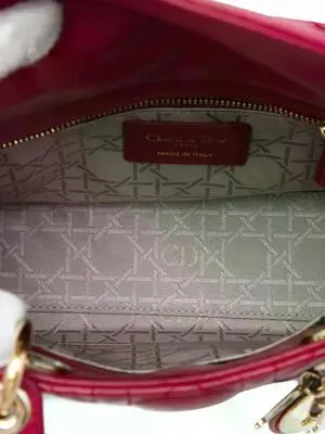 Dior Lambskin Cannage Lady Satchel - Red