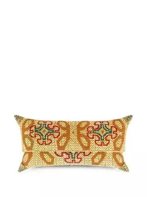 BAVASH DESIGN Embroidered Straw-effect Clutch Bag