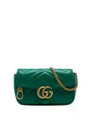 Gucci Matelasse Calfskin Flap Crossbody Bag - Green