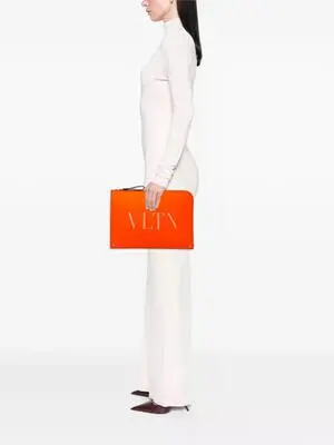 Valentino Garavani 2018-2026 Leather Rockstud Vltn Document Case Clutch Bag