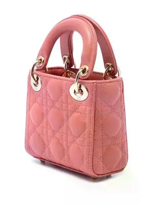 Dior Micro Lambskin Cannage Lady Satchel - Pink
