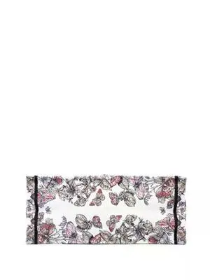 Dior Large Embroidered Canvas Butterfly Around The World Book Tote Bag - White