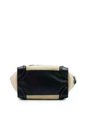 Celine 2010 Mini Bicolor Leather Luggage Tote Bag