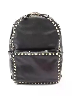 Valentino Garavani Leather Rockstud Backpack - Black