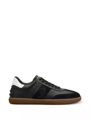 TOD'S Tabs Panelled Leather Sneakers - Black