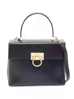 FERRAGAMO Gancini Flip-lock Tote Bag - Black