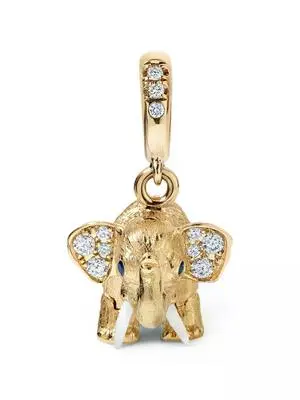 EDEN PRESLEY Ellie Elephant Diamond And Agate Pendant - Gold