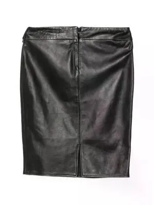 Dolce & Gabbana 2000s Belted Leather Skirt