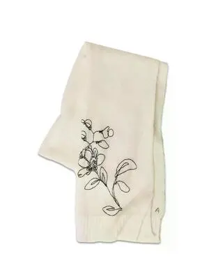 TWINSET Knitted Scarf With Floral Embroidery - Neutrals