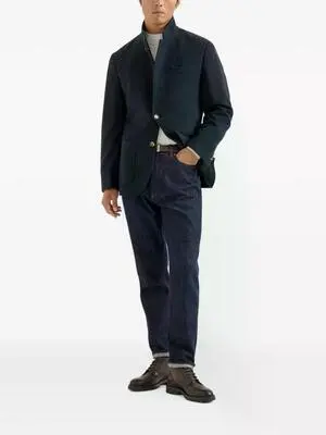 Brunello Cucinelli Cashmere Button-up Jacket - Blue