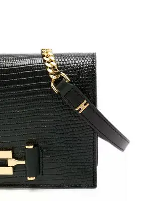 Elisabetta Franchi Lizard-effect Logo-plaque Mini Crossbody Bag